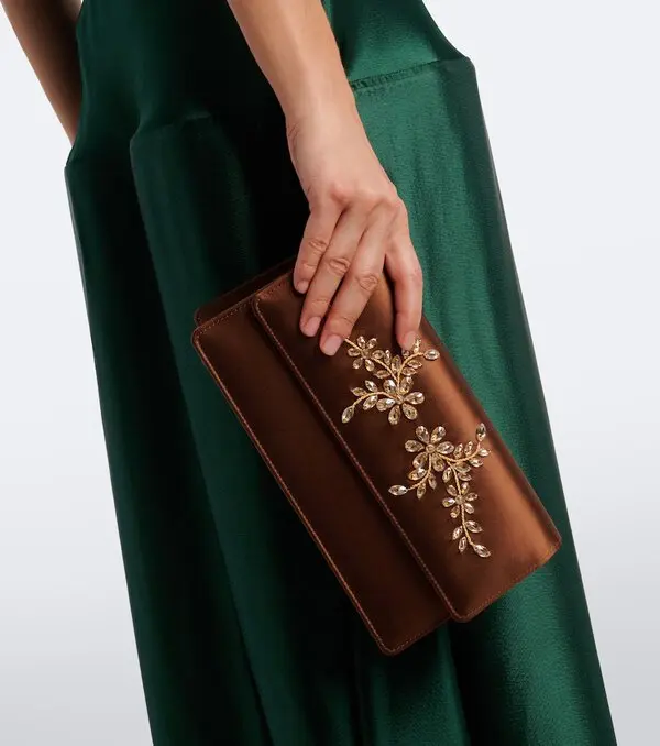 Manolo Blahnik Embellished Satin Clutch