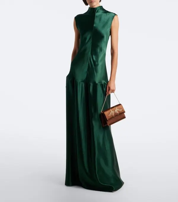 Manolo Blahnik Embellished Satin Clutch