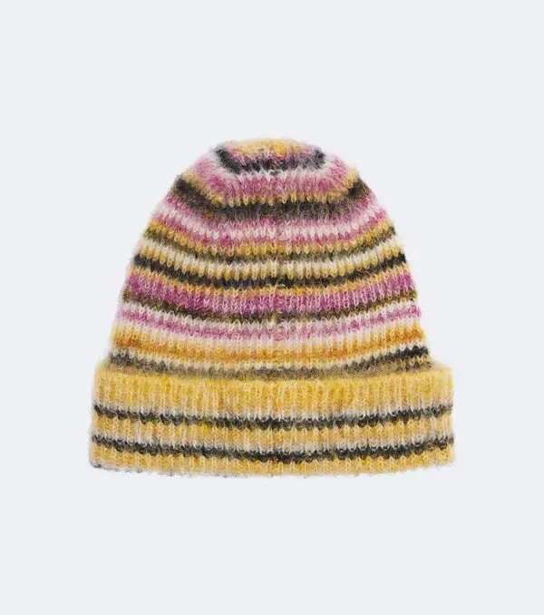 Isabel Marant Étoile Striped Mohair And Wool-blend Beanie - Multicoloured