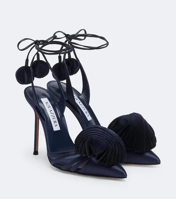 AQUAZZURA Wild Bloom Satin Pumps