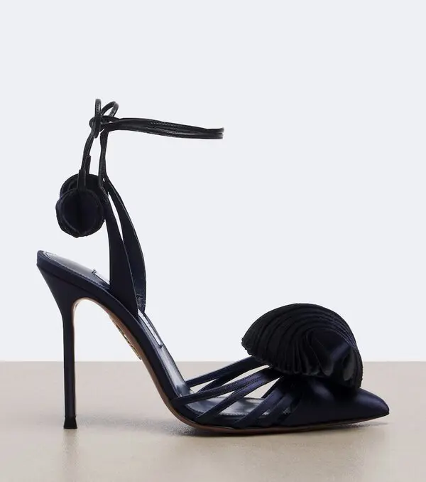 AQUAZZURA Wild Bloom Satin Pumps