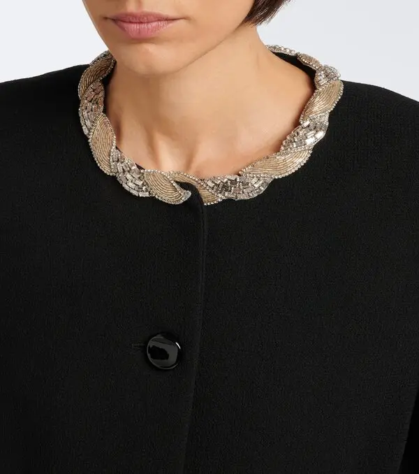 Valentino Garavani Embellished Virgin Wool Crêpe Jacket