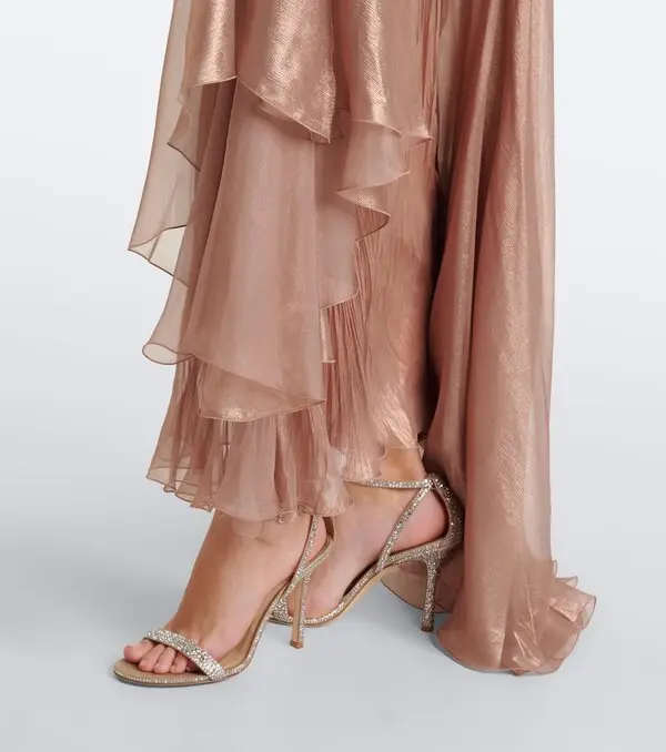 MARIA LUCIA HOHAN Heidi Pleated Silk Bustier Gown - Pink