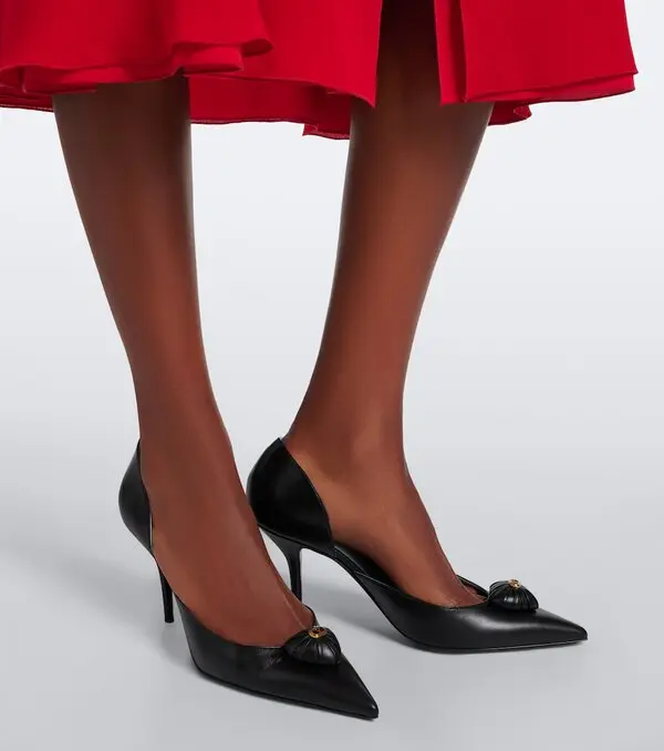 Valentino Garavani Cœur Royal Leather Pointed Toe Pumps