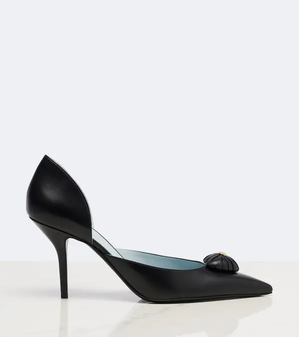 Valentino Garavani Cœur Royal Leather Pointed Toe Pumps