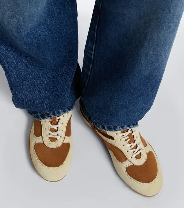 Miu Miu Paneled Suede Sneakers