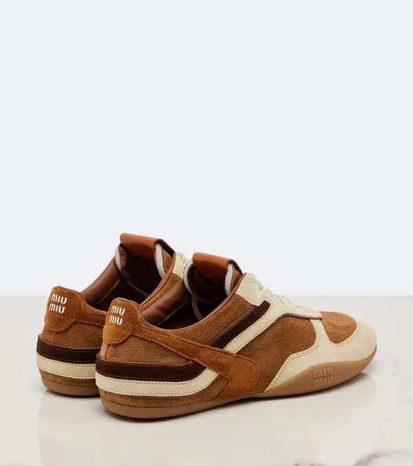 Miu Miu Paneled Suede Sneakers