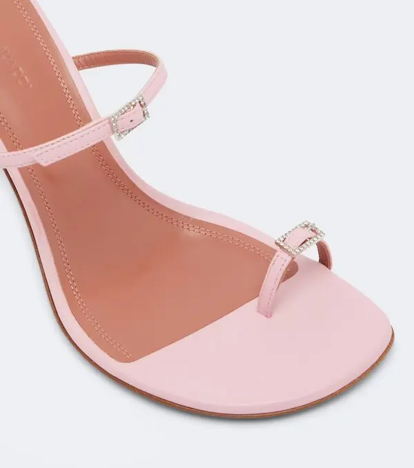 Amina Muaddi Adut Embellished Leather Sandals