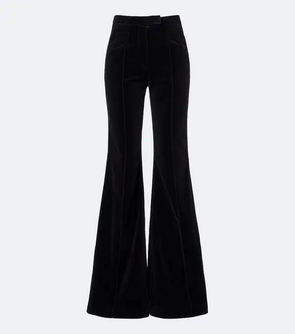 Costarellos Velvet Flared Pants - Black