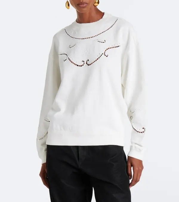 MARANT ETOILE Embroidered Cotton Sweatshirt
