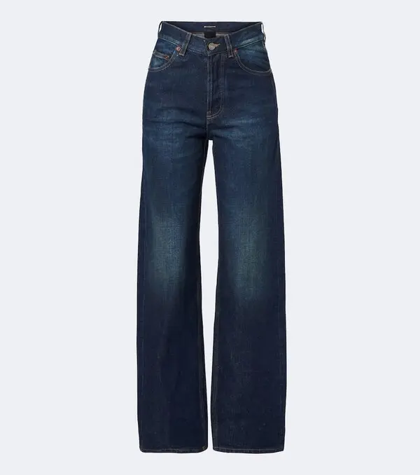 Saint Laurent Faded Wide-leg Jeans