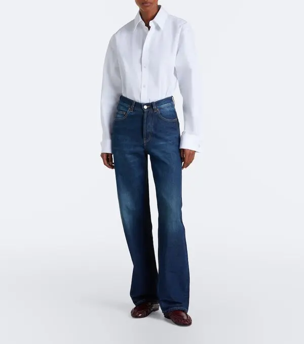 Saint Laurent Faded Wide-leg Jeans