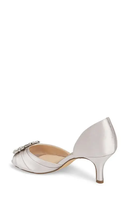 Nina Charisa Open Toe Pump With Crystal Embellishment