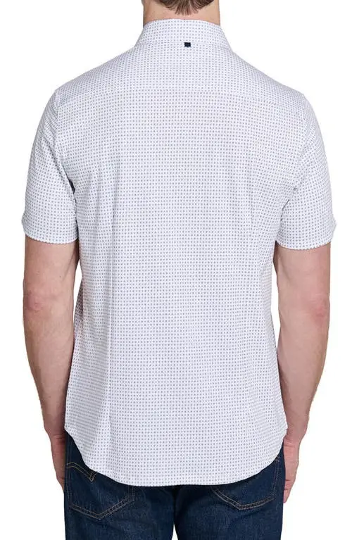 W.R.K Slim Fit Micro Diamond Reworked Short Sleeve Button-down Shirt