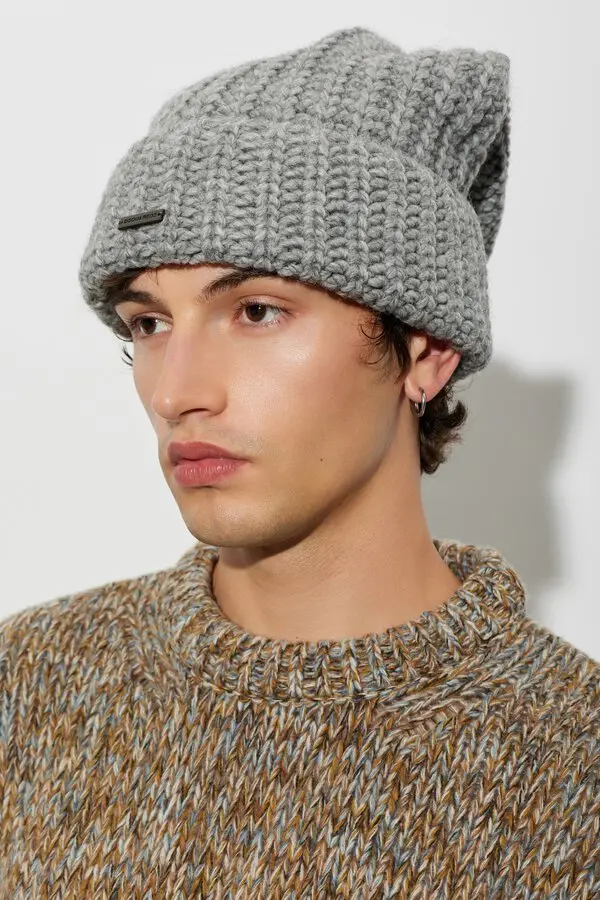 Dsquared2 Wool Beanie With Logo Patch