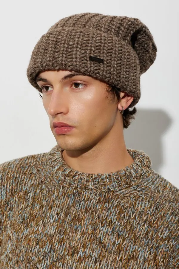 Dsquared2 Wool Beanie With Patch - Grey