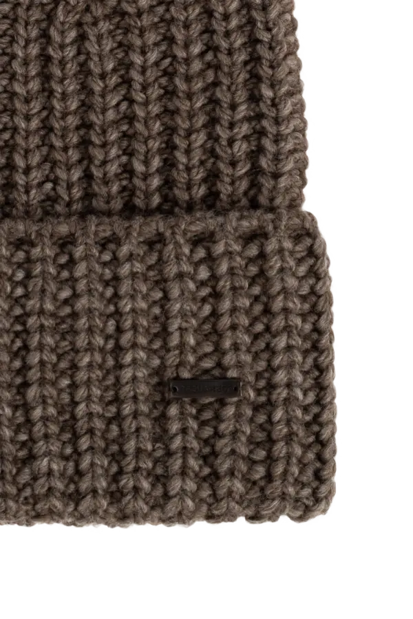 Dsquared2 Wool Beanie With Patch - Grey