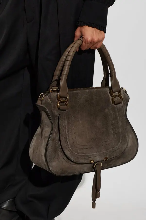 Chloé Marcie M Suede Bag - Grey
