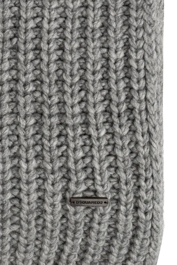 Dsquared2 Wool Scarf With Sewn-in Logo