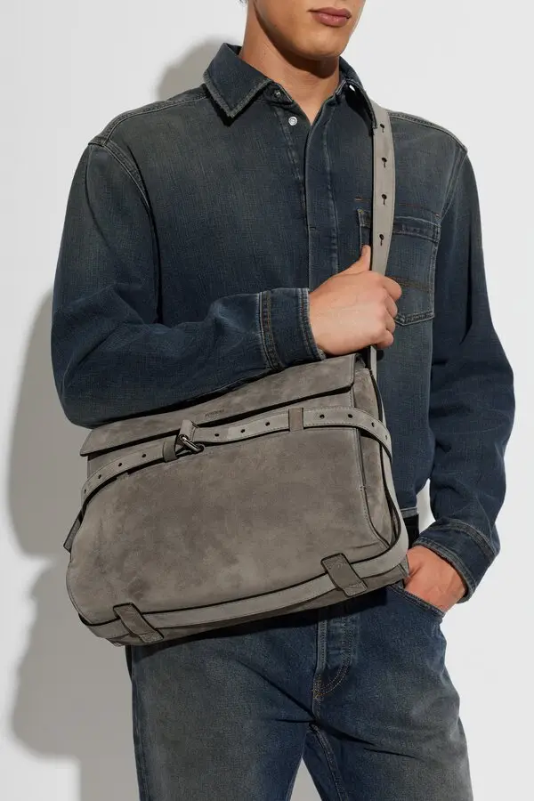 Moschino Tie Me" Suede Shoulder Bag