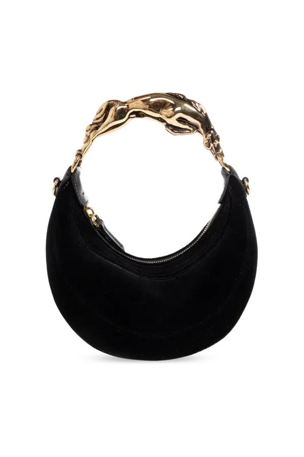 Chloé Velvet Horse Small Bag With Gold Tone Handle - Black