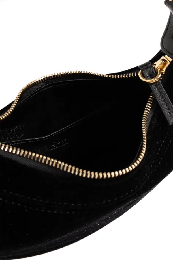 Chloé Velvet Horse Small Bag With Gold Tone Handle - Black