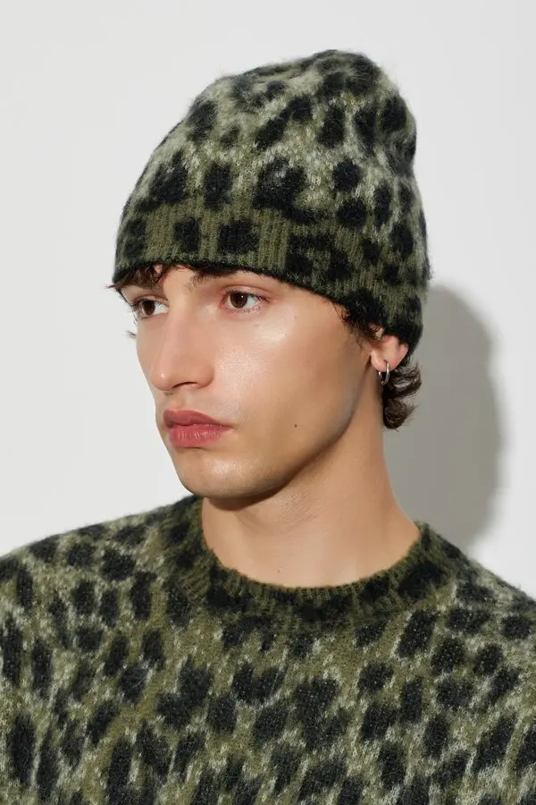 LANEUS Animal Motif Beanie - Green