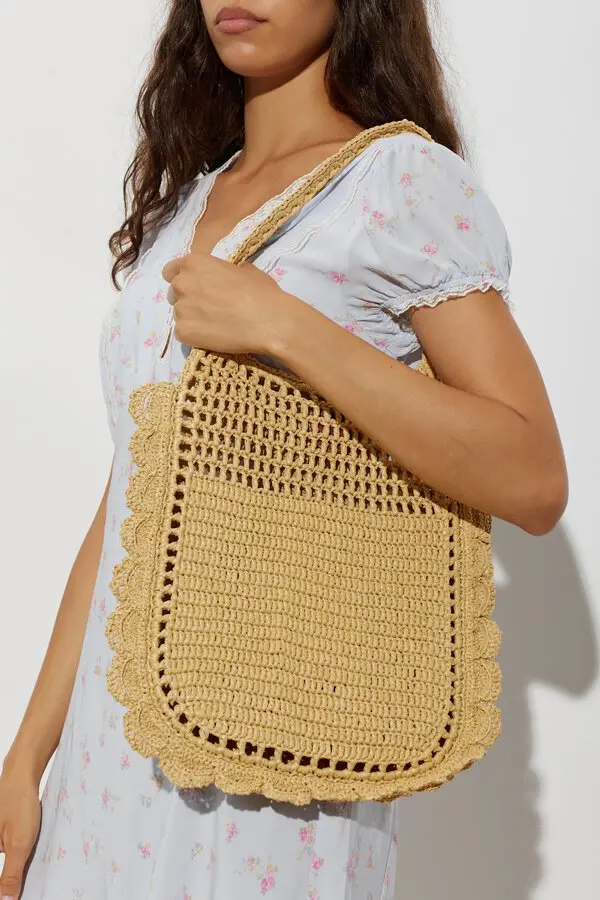Ulla Johnson Marina Raffia Flat Tote Bag