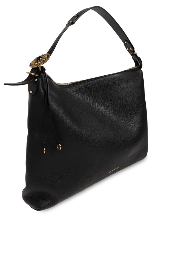 Etro Leather Hobo Bag With Fringes
