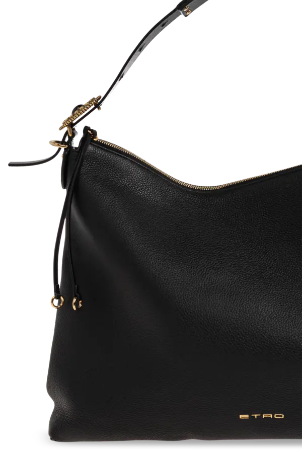 Etro Leather Hobo Bag With Fringes