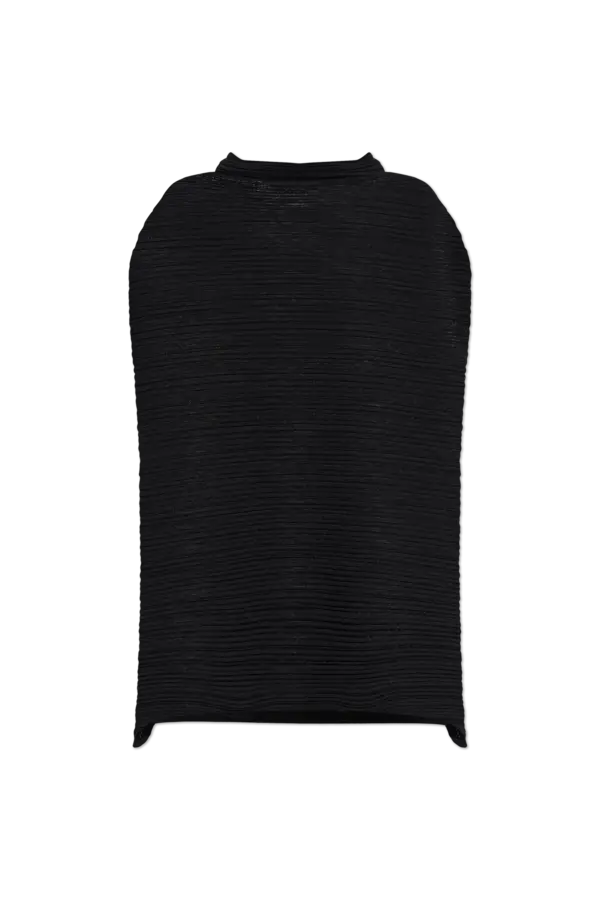 Issey Miyake Oversized Pleated Top - Black