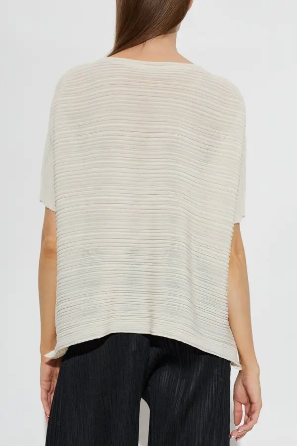 Issey Miyake Pleated Top - Cream