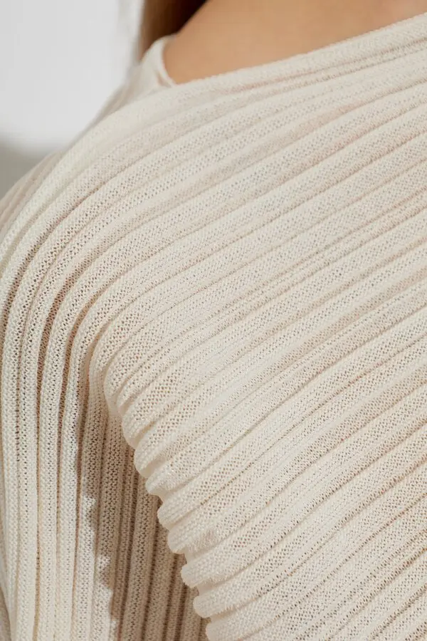 Issey Miyake Pleated Top - Cream