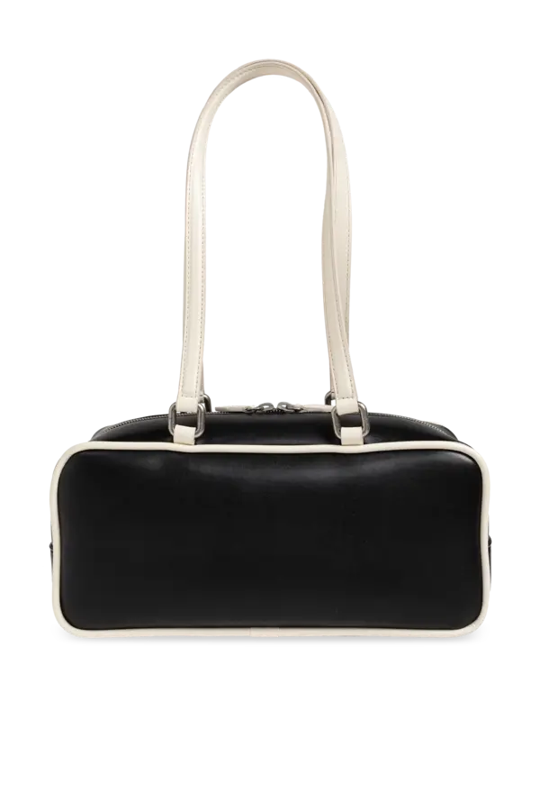 Palm Angels Leather Bowling Bag With Logo Detail
