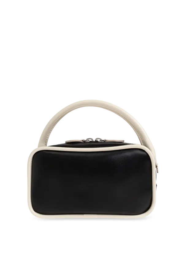 Palm Angels Leather Top Handle Bag With Logo Detail