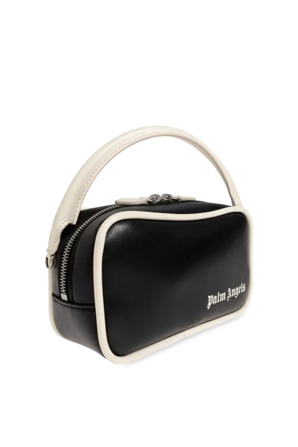 Palm Angels Leather Top Handle Bag With Logo Detail
