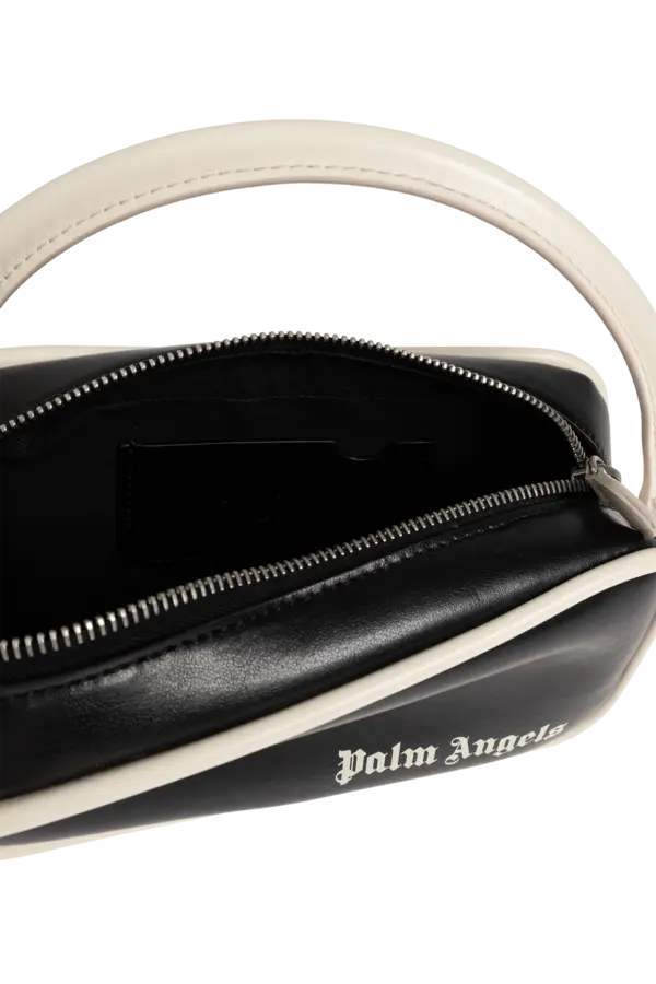 Palm Angels Leather Top Handle Bag With Logo Detail