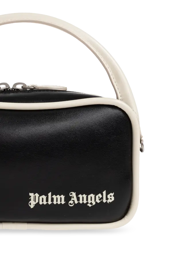 Palm Angels Leather Top Handle Bag With Logo Detail