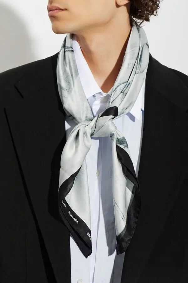 Acne Studios Silk Scarf With Pattern