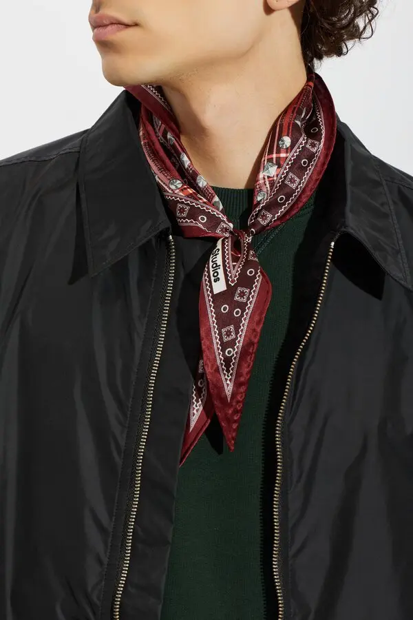 Acne Studios Silk Scarf With A Pattern