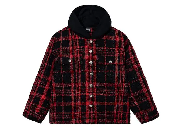 REVENGE Skull Patch Hooded Flannel