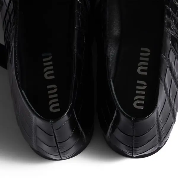 Miu Miu Croco-print Leather Ballerinas