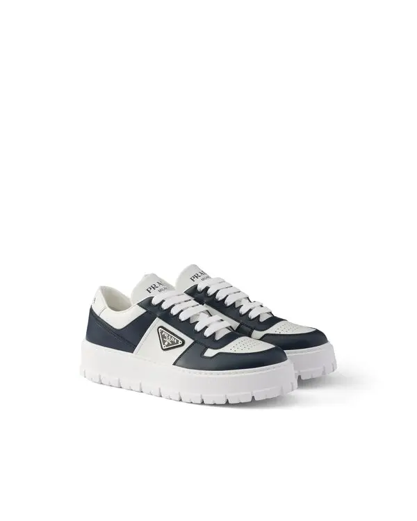 Prada Leather Lace-up Platform Sneakers