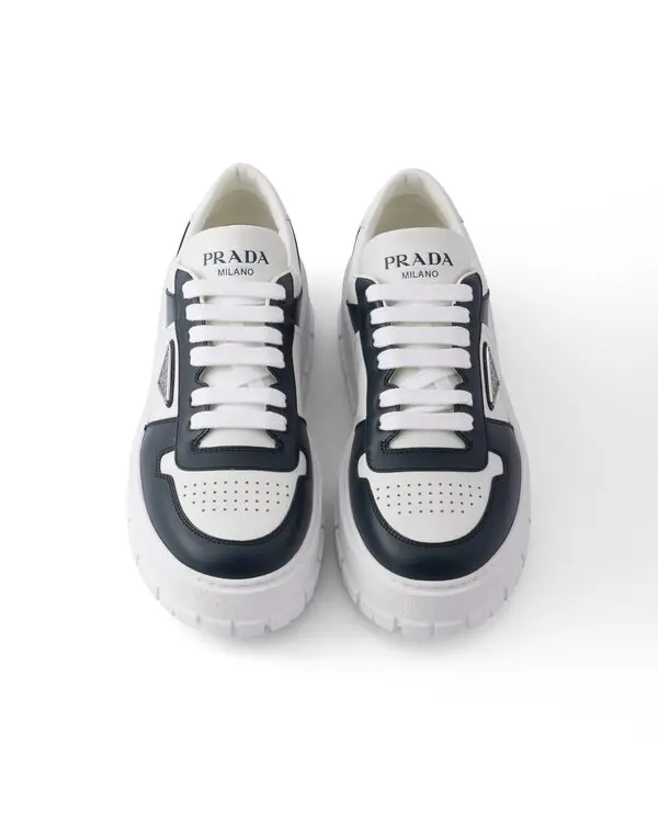 Prada Leather Lace-up Platform Sneakers