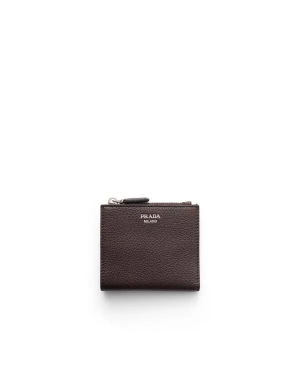 Prada Small Leather Wallet - Brown
