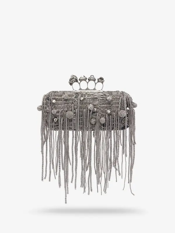Alexander McQueen Snake Knuckle Long Clutch - Black/silver
