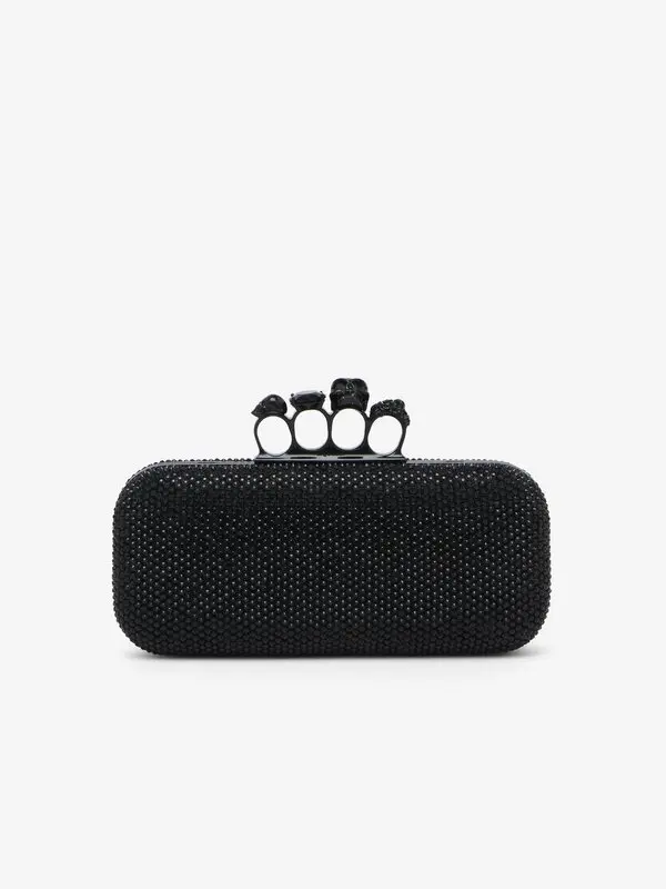 Alexander McQueen Long Knuckle Clutch - Black
