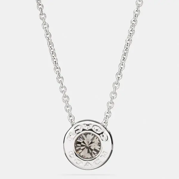 COACH OUTLET Coach Open Circle Stone Pendant Necklace - Silver