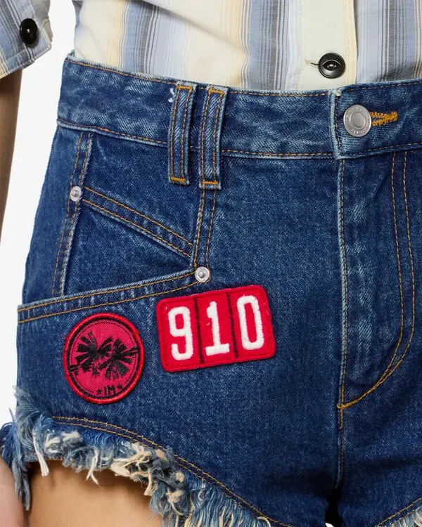 Isabel Marant Étoile Eneidala Denim Shorts With Fringed Trim