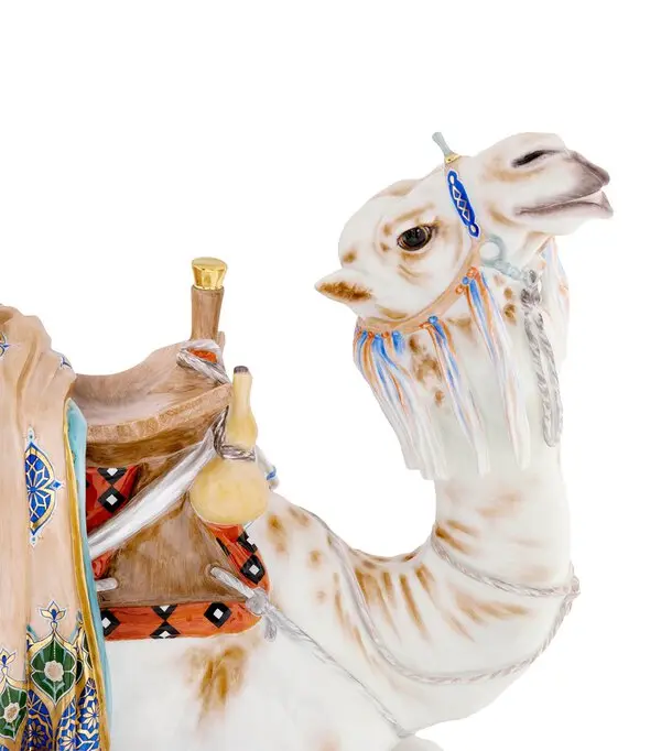 MEISSEN Gold-trim Porcelain Riding Camel Lying